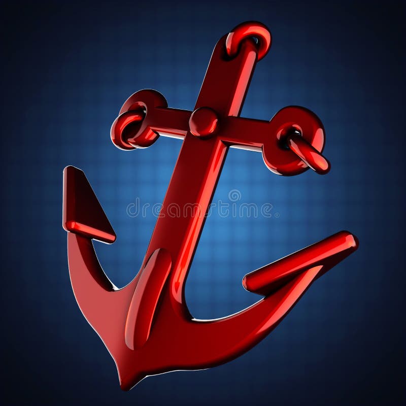 Metallischer Anker Gemalt Auf Papier Stock Abbildung - Illustration von ...