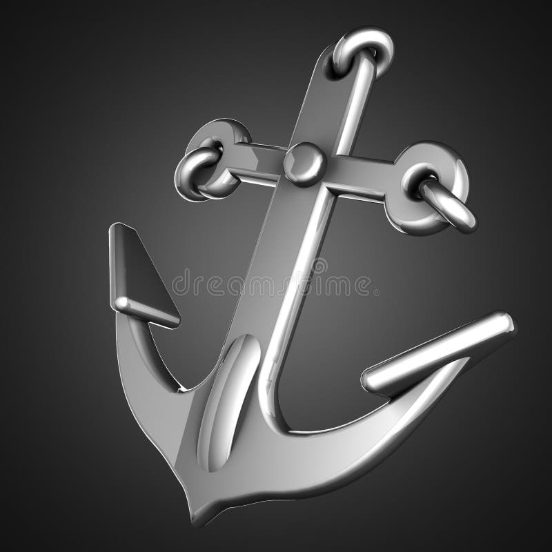 Metallischer Anker Gemalt Auf Papier Stock Abbildung - Illustration von ...
