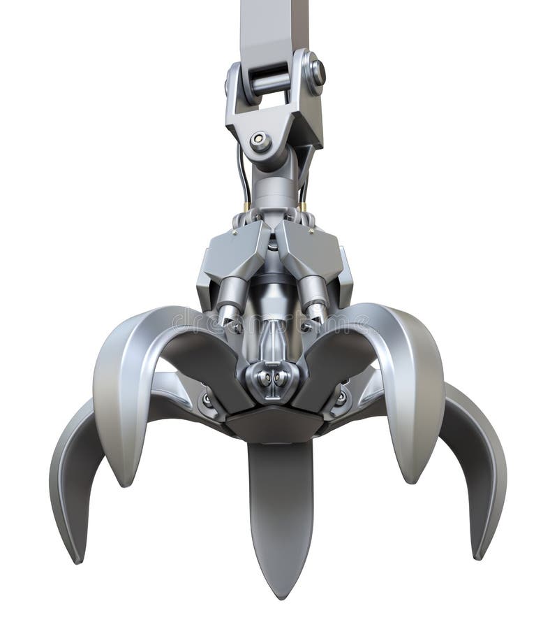 Metallischer Industrieller Mechanischer Greifer Stock Abbildung ...