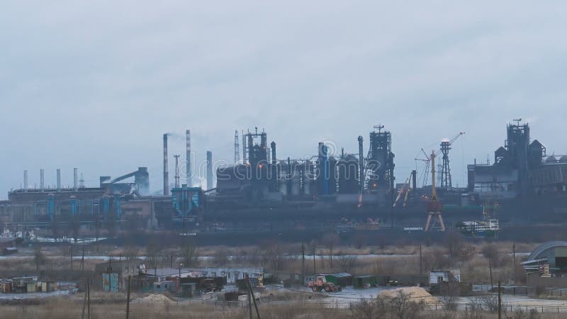 Metallurgical Combine Azovstal View Stock Video - Video of smoke, plant ...