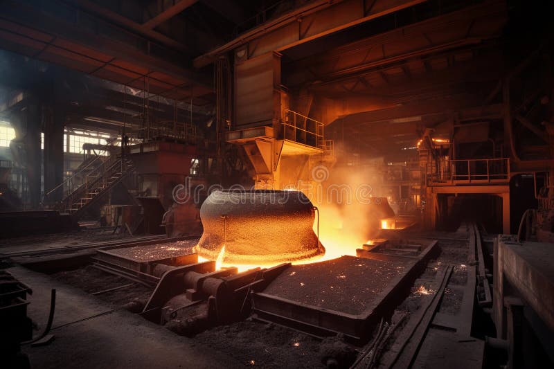 Metallurgical Industry and Metal Production. AI Generated Stock ...