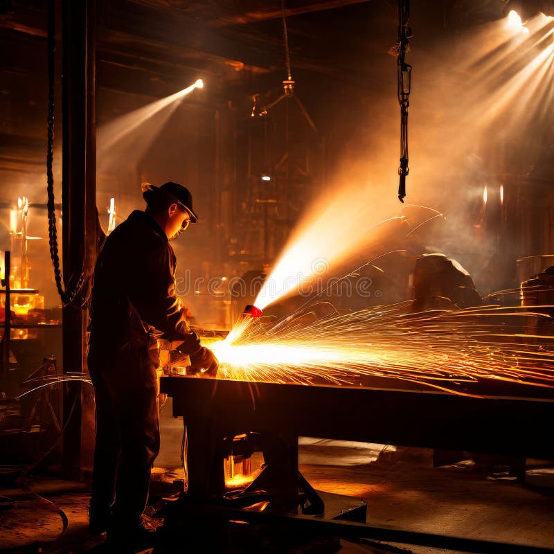 Metallurgical Industry, Steel Mill Interior Stock Illustration ...