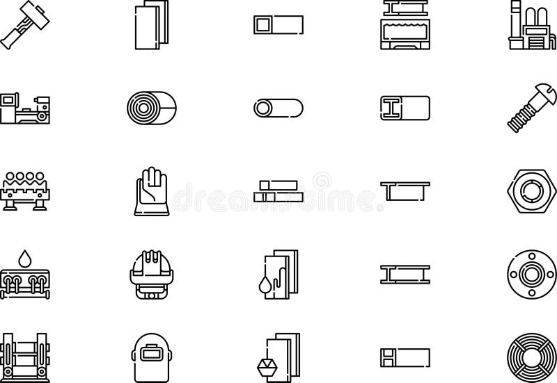 Metallurgy Icons Collection is a Vector Illustration with Editable ...