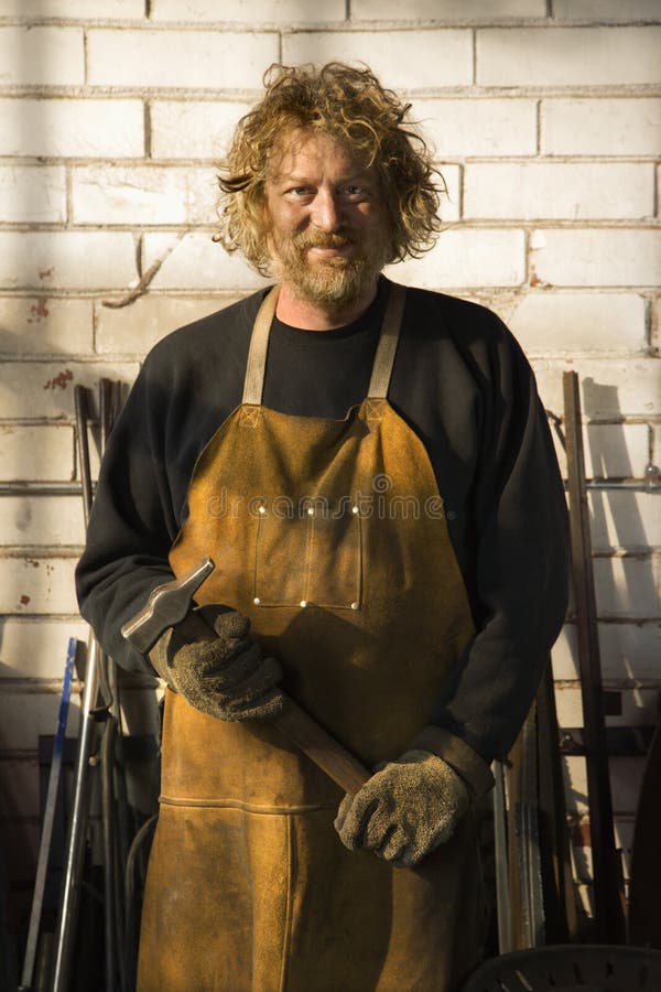 Metalsmith portrait. stock photo. Image of stern, anvil - 2770688