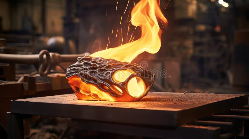Metalwork forge fire stock illustration. Illustration of creation ...
