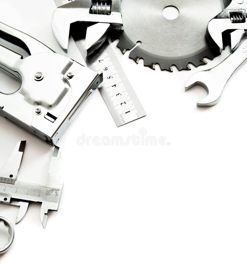 Metalwork. Stapler, Saw, Wrench and Others Tools Stock Image - Image of ...