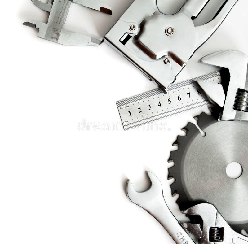 Metalwork. Stapler, Saw, Wrench and Others Tools Stock Image - Image of ...