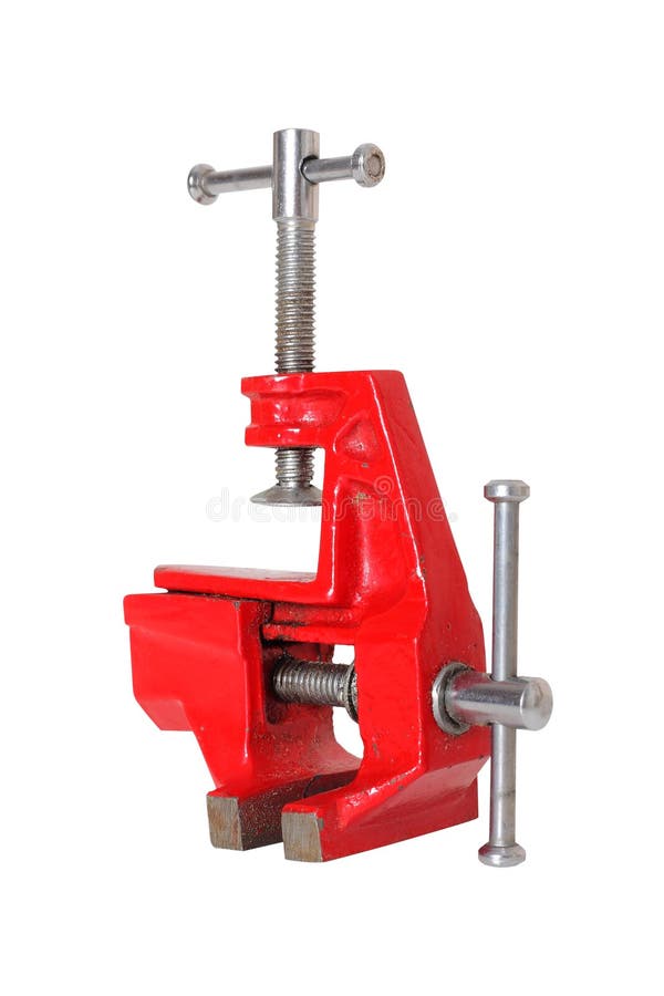 The Metalwork Tool - Red a Vise. Isolated Stock Photo - Image of ...