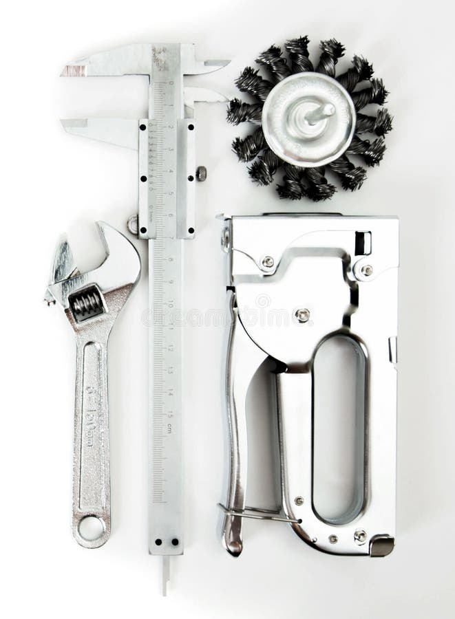 Metalwork. Wrench, Caliper and Others Tools on Stock Photo - Image of ...