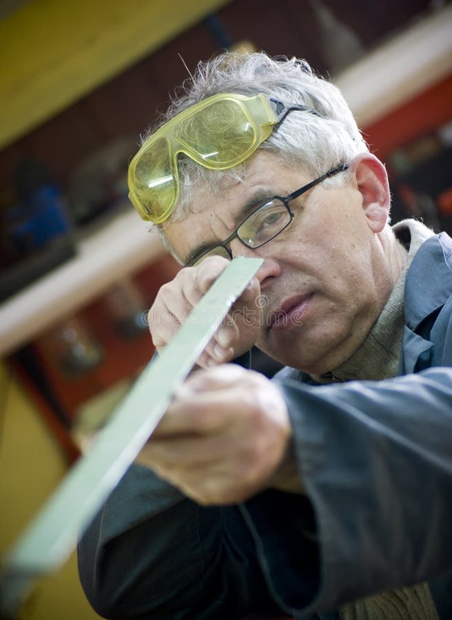 Senior metalworker welding stock image. Image of spectacles - 4779353