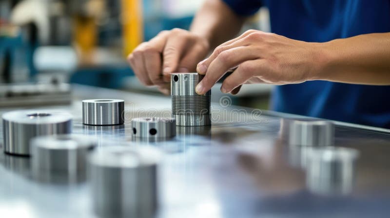 Metalworker Assembling Mechanical Components in Factory Stock Image ...
