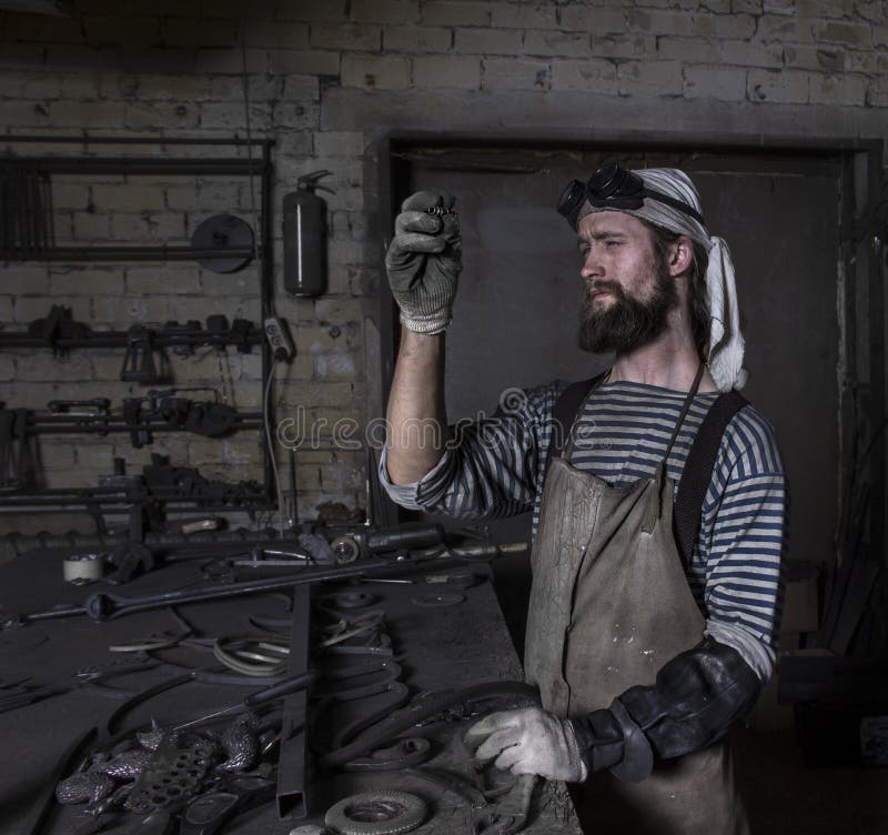 Metalworker Preparing for Work Stock Image - Image of craftwork ...
