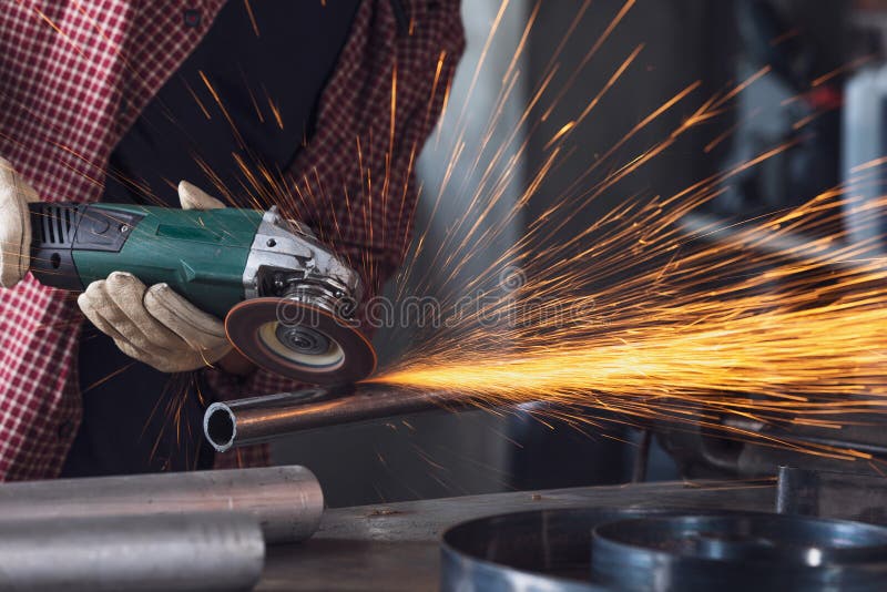 Metalworker Working in an Engineering Workshop Stock Image - Image of ...