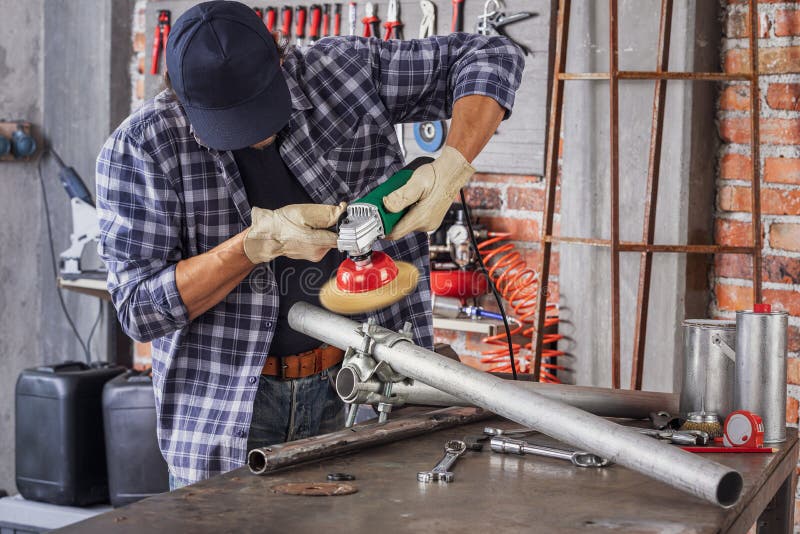 Metalworker in Factory stock image. Image of real, safety - 6199887