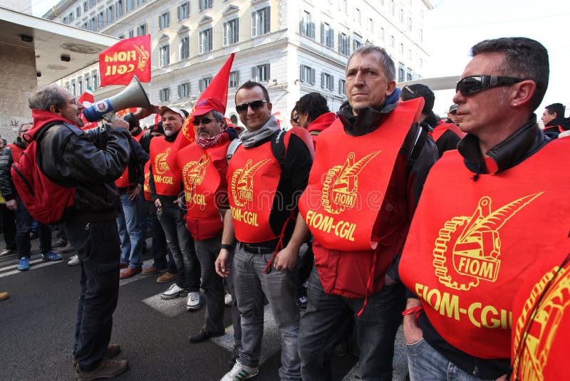 Metalworkers General Strike in Italy Editorial Photography - Image of ...