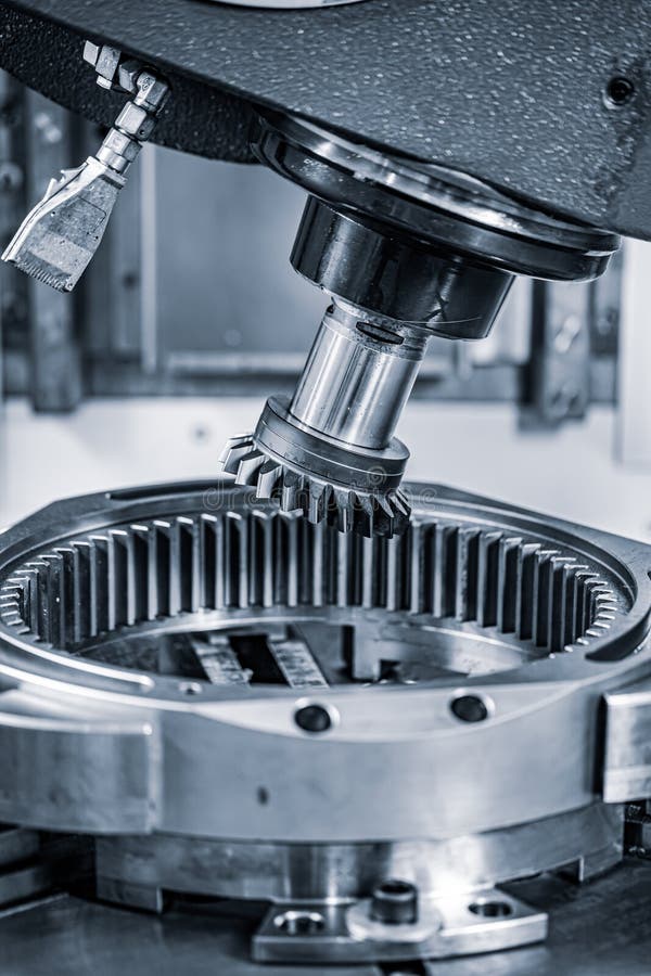 Metalworking CNC Lathe Milling Machine. Cutting Metal Modern Processing ...