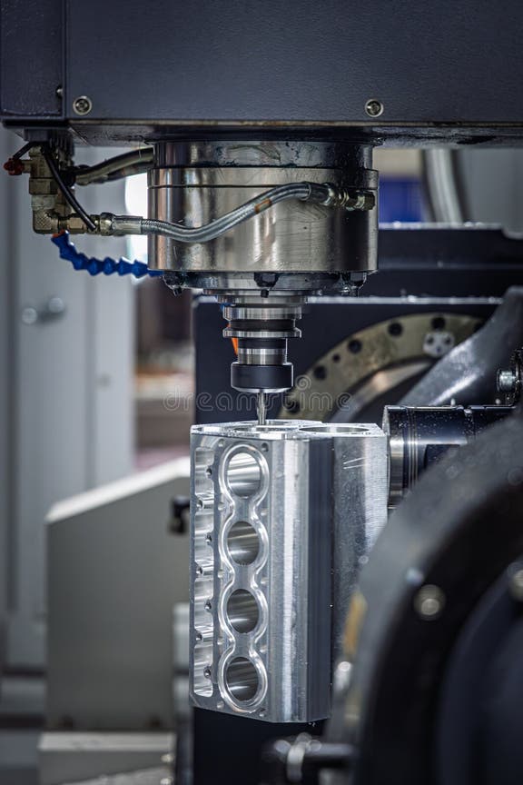 Metalworking CNC Lathe Milling Machine. Cutting Metal Modern Processing ...