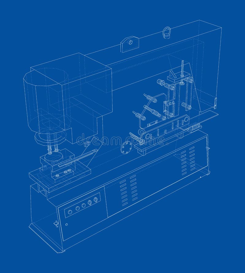 Metalworking CNC machine stock illustration. Illustration of factory ...