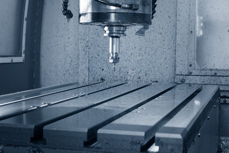 Metalworking CNC Milling Machine. Cutting Metal Modern Processing Stock ...