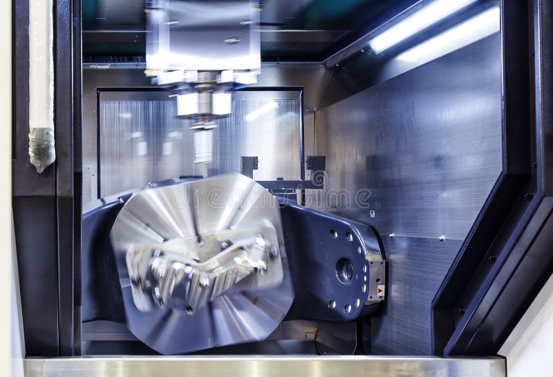 Metalworking CNC Milling Machine. Cutting Metal Modern Processing ...