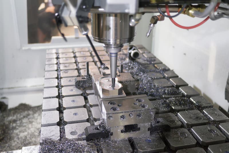 Metalworking CNC Milling Machine. Cutting Metal Processing Technology ...