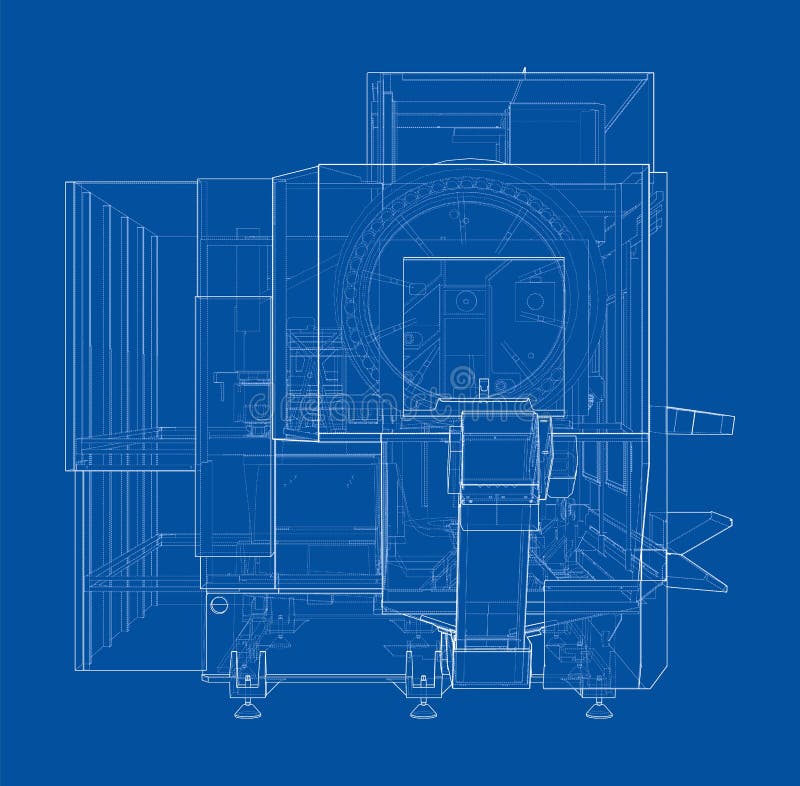 Metalworking CNC Milling Machine. Vector Stock Illustration ...