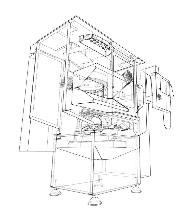 Metalworking CNC Milling Machine. Vector Stock Vector - Illustration of ...