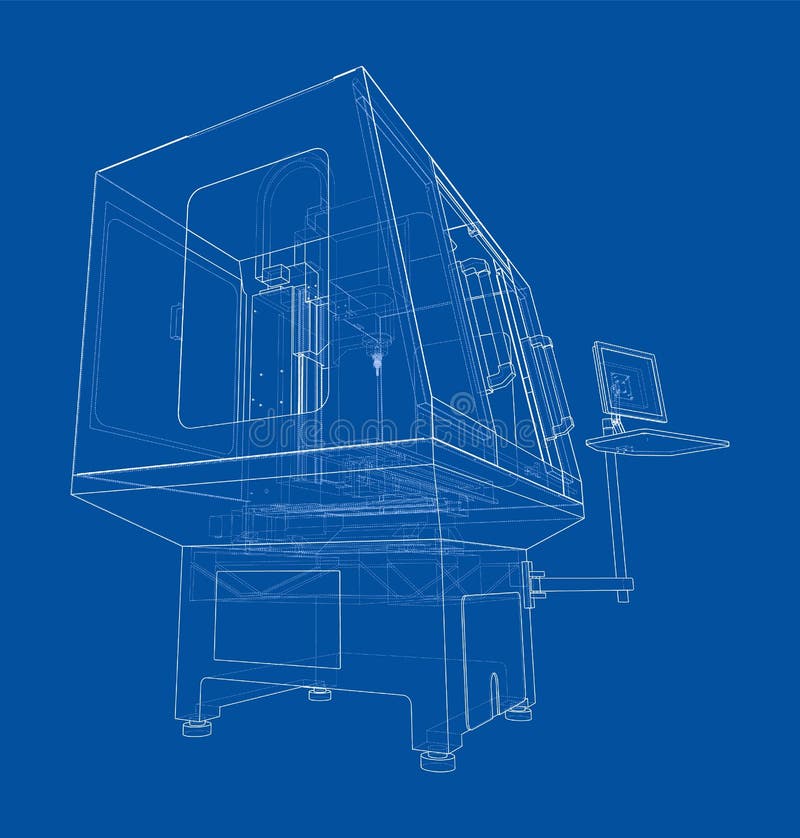 Metalworking CNC Milling Machine. Vector Stock Illustration ...