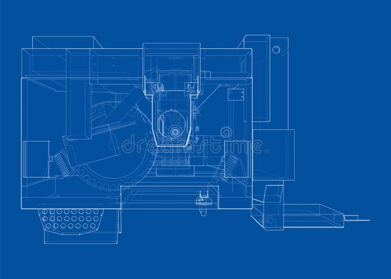 Metalworking CNC Milling Machine. Vector Stock Illustration ...