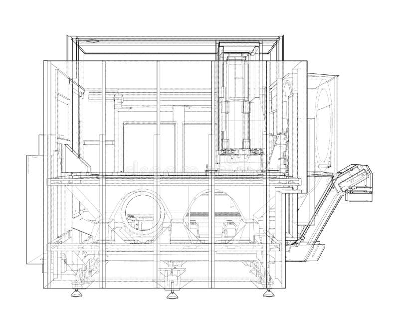 Metalworking CNC Milling Machine. Vector Stock Vector - Illustration of ...