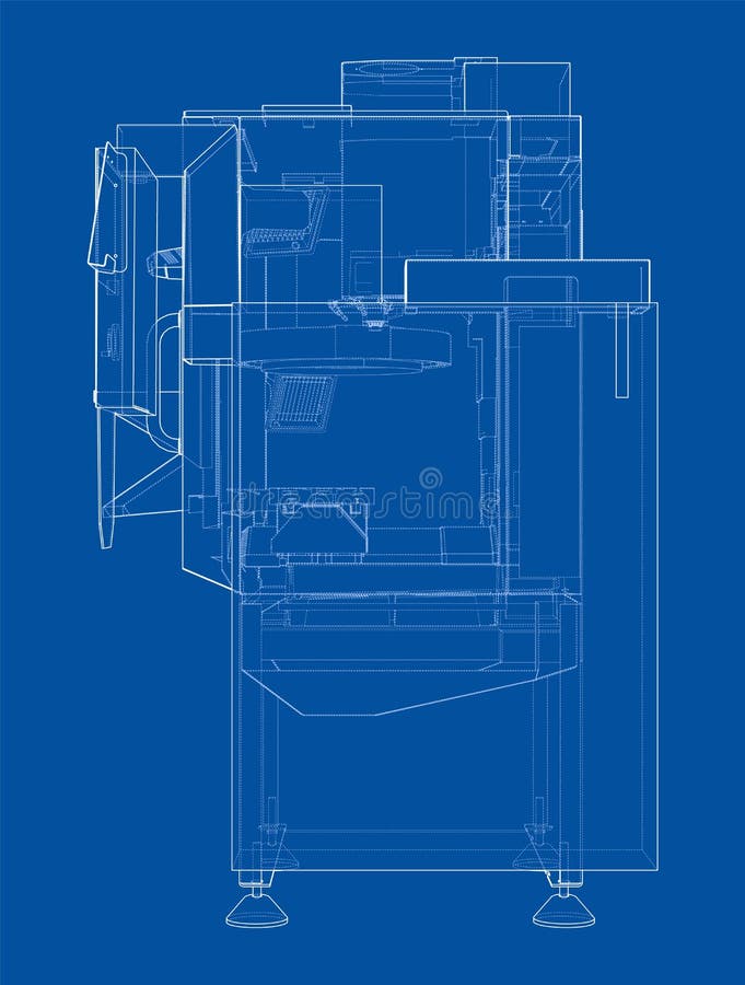 Metalworking CNC Milling Machine. Vector Stock Vector - Illustration of ...