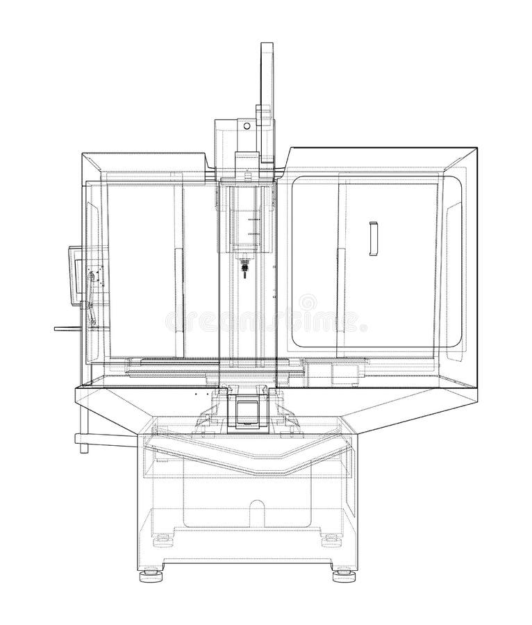 Metalworking CNC Milling Machine. Vector Stock Illustration ...