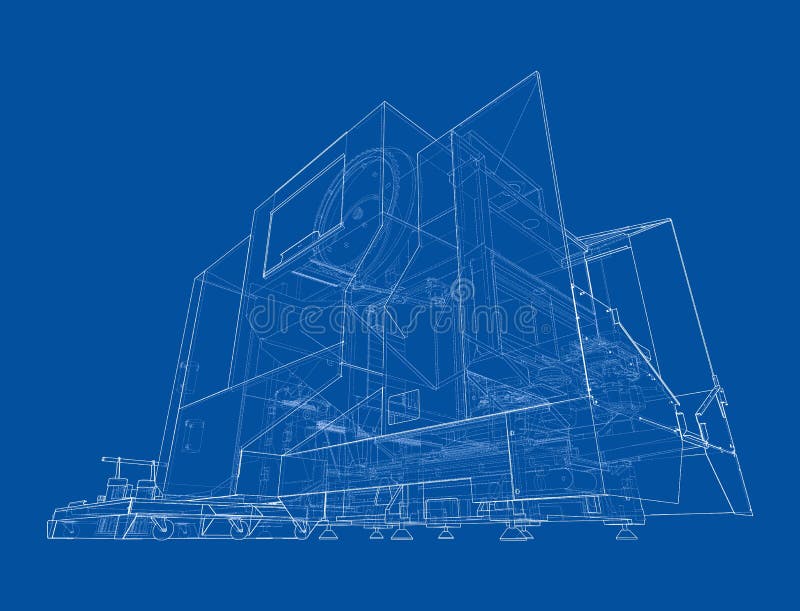 Metalworking CNC Milling Machine. Vector Stock Vector - Illustration of ...