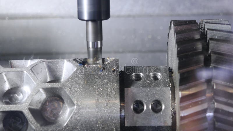 Metalworking Cutting Process by Milling Cutter. Media. CNC Machine ...