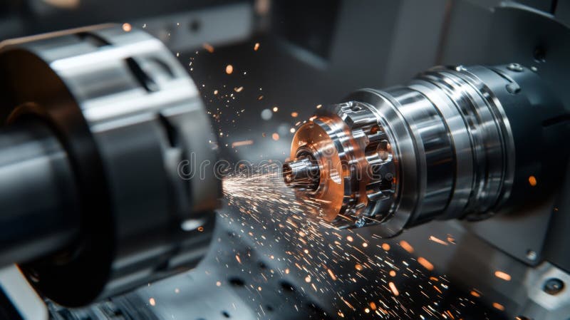 Metalworking Machine Creating Sparks during Operation Stock ...