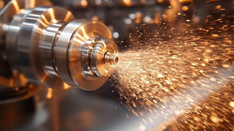 Metalworking Machine Producing Sparks Stock Illustration - Illustration ...