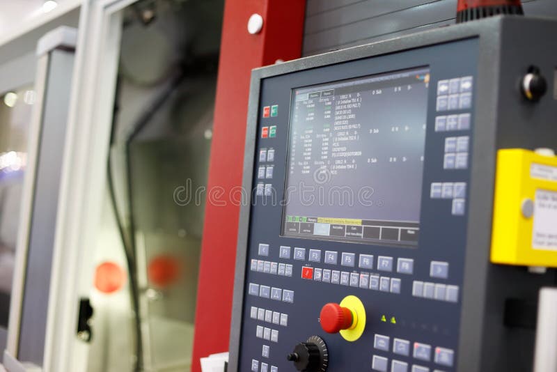 CNC Machining Center with a Control Panel Stock Image - Image of ...