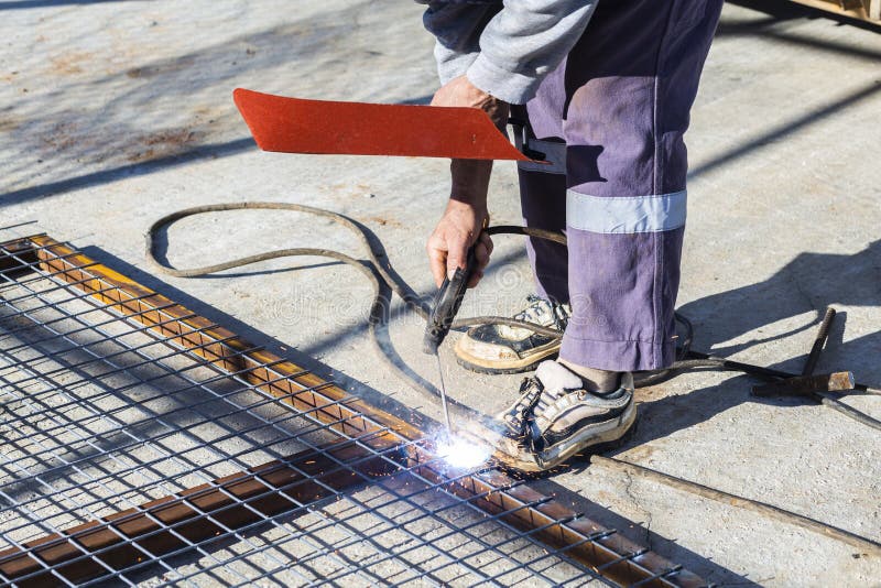 Metalworking Master Doing Electricity Welding Stock Image - Image of ...