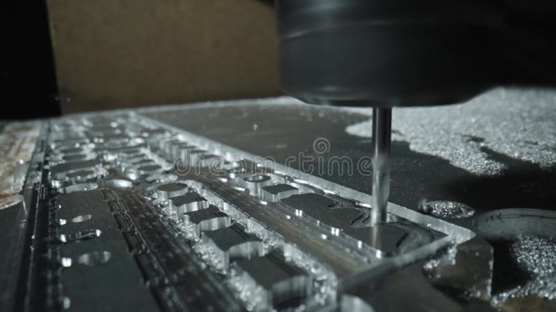 Metalworking Milling Machine. Drilling Steel, Slow Motion. Drilling ...
