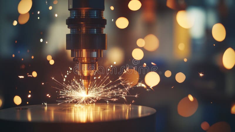 Metalworking Process Causes Industrial Machines To Spark Stock Image ...