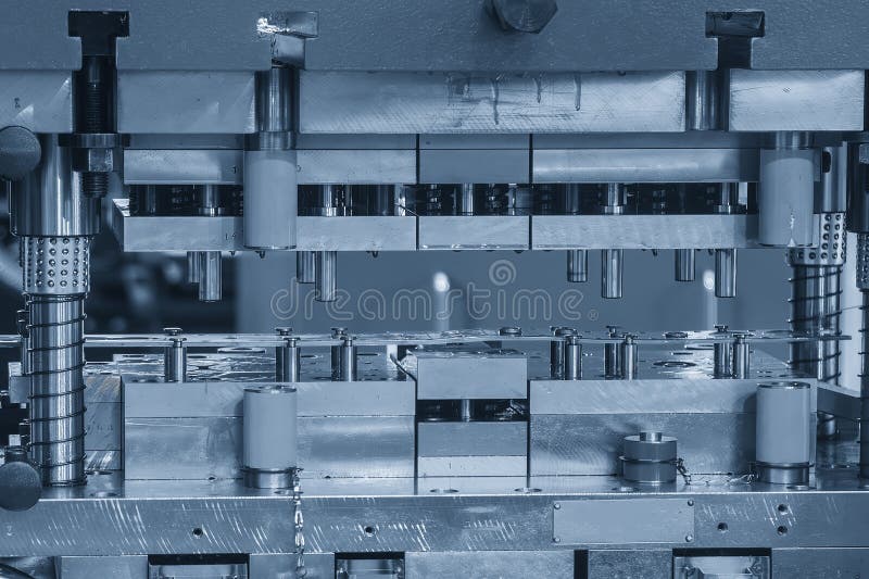 The Metalworking Process by Progressive Die in the Light Blue Scene ...