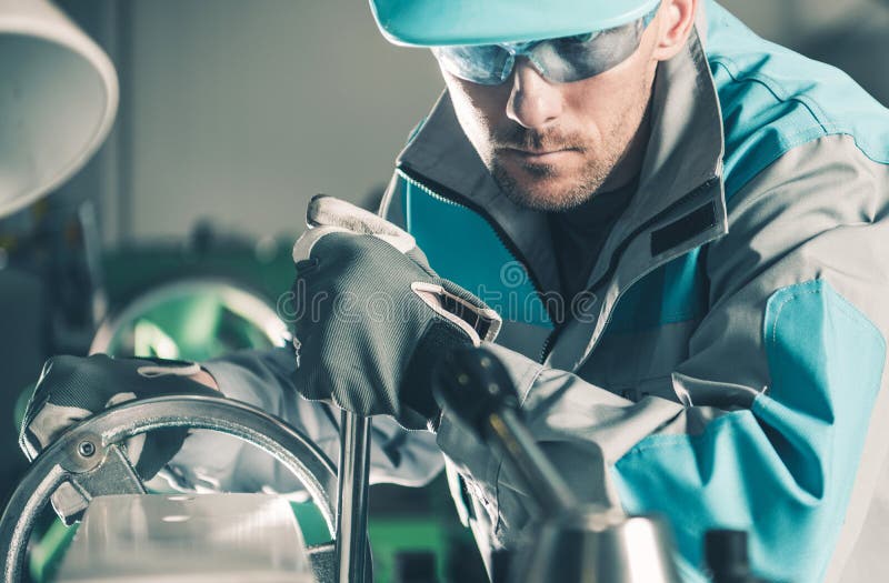 Metalworking Technology Worker Stock Image - Image of lathe, processing ...