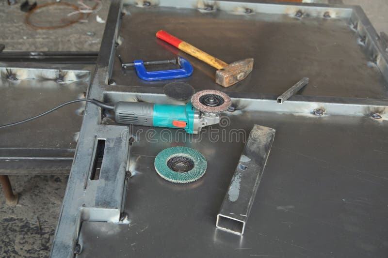 Metalworking Tools on Iron Gate. Industry Stock Image - Image of industrial, manufacturing ...