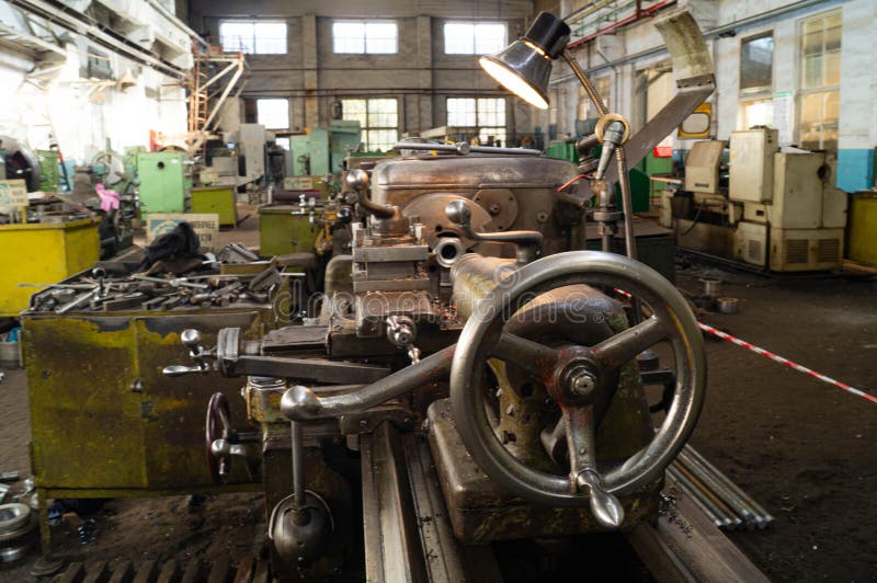 Metalworking Workshop, Metal Processing Machines. Levers of Control of ...