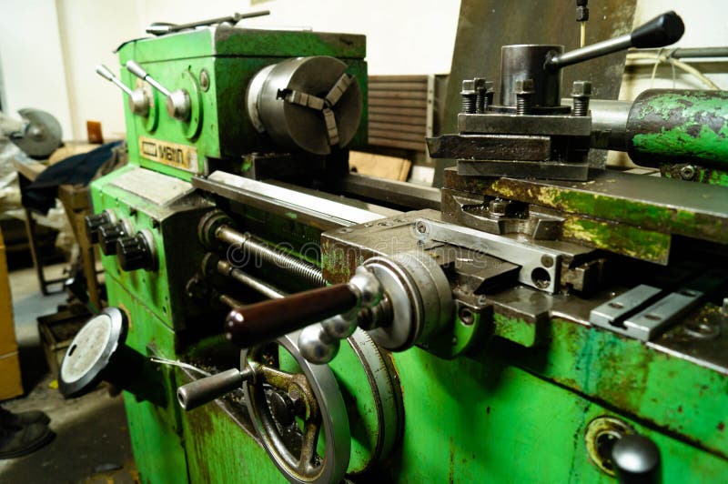 Metalworking Workshop, Metal Processing Machines. Levers of Control of ...