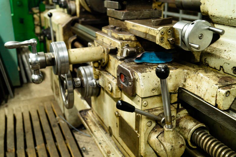 Metalworking Workshop, Metal Processing Machines. Levers of Control of ...