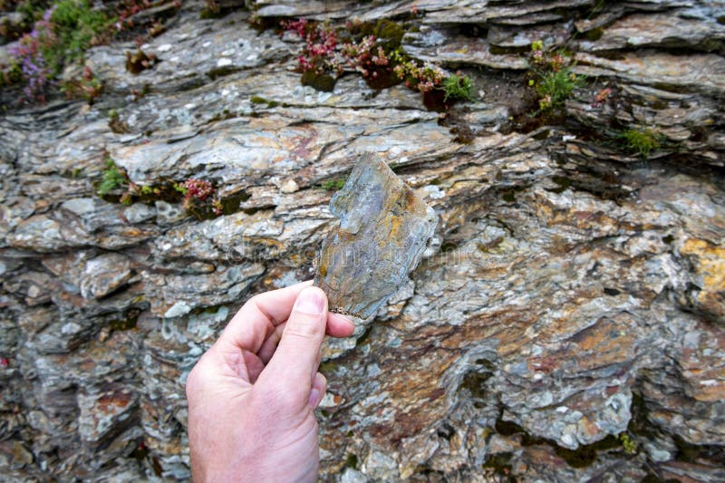 Metamorphic Slate Rock stock photo. Image of sardinia - 294018758