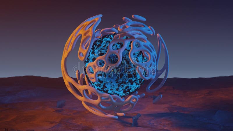 Loop 3d Animation of an Abstract Alien Sphere. 3D Rendering Stock Video ...