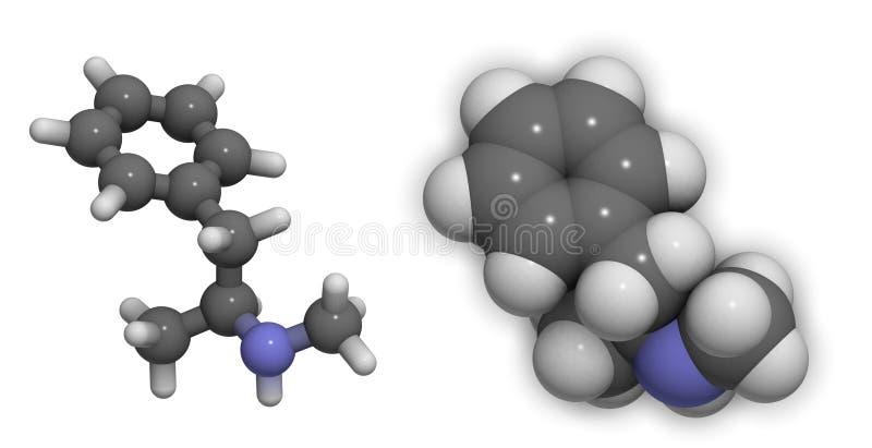 Methamphetamine, Chemical Formula, Molecular Structure. 3D Rendering ...
