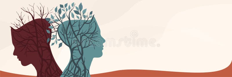 Metaphor Bipolar Disorder Mind Mental. Double Face. Split Personality ...